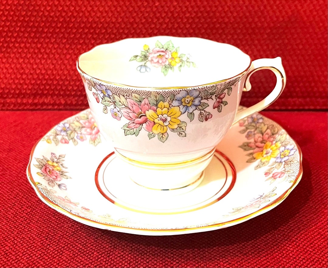 Colclough Tea Set Wildflower Pattern RARE, Bone China, Pink Yellow ...