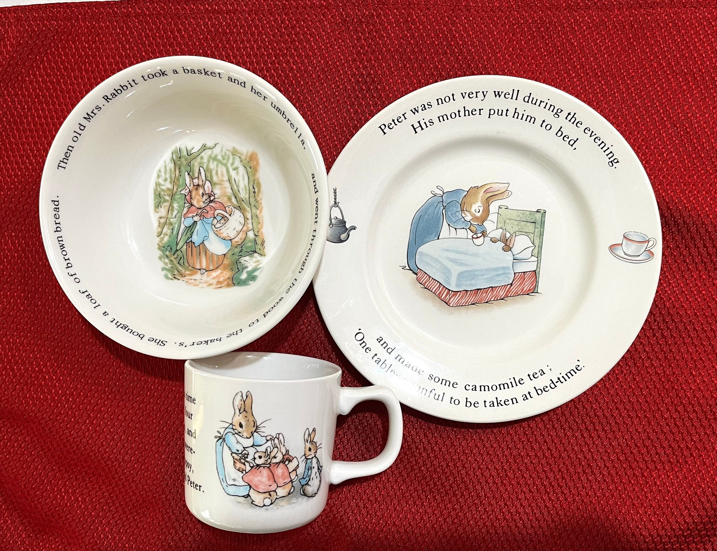 Kitchen & Dining Wedgwood Peter Rabbit Salad Plates Set of 3 Vintage ...
