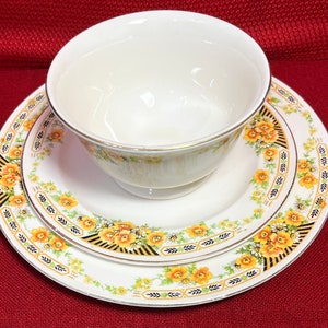 Edwin Knowles Dinnerware, Hostess Shape, Orange & Yellow Poppy Flowers ...