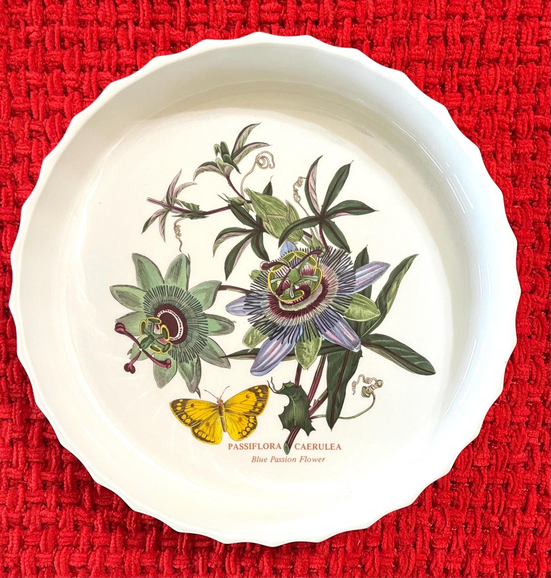Botanic Garden Quiche Dish by Portmeirion With Blue Passion Flowers and ...