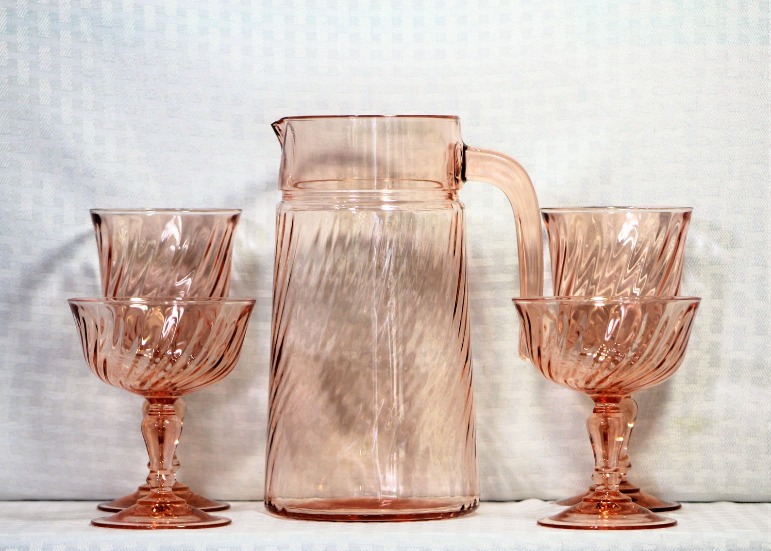 Arcoroc France Rosaline Dinnerware Set Optic Pink Swirl - Etsy