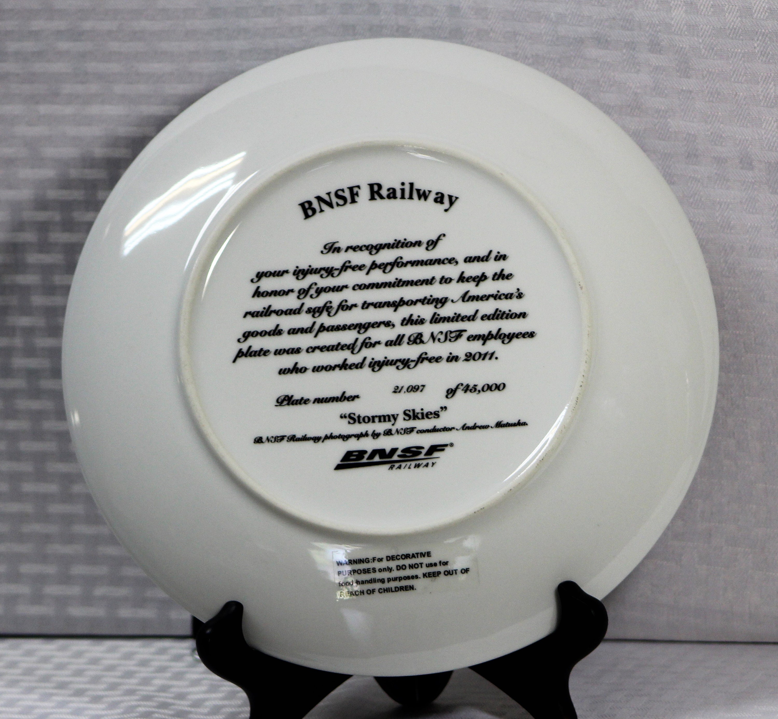 3 BNSF Railway Plates, Rural Skyscrapers BNSF 7446, Stormy Skies Bnsf ...