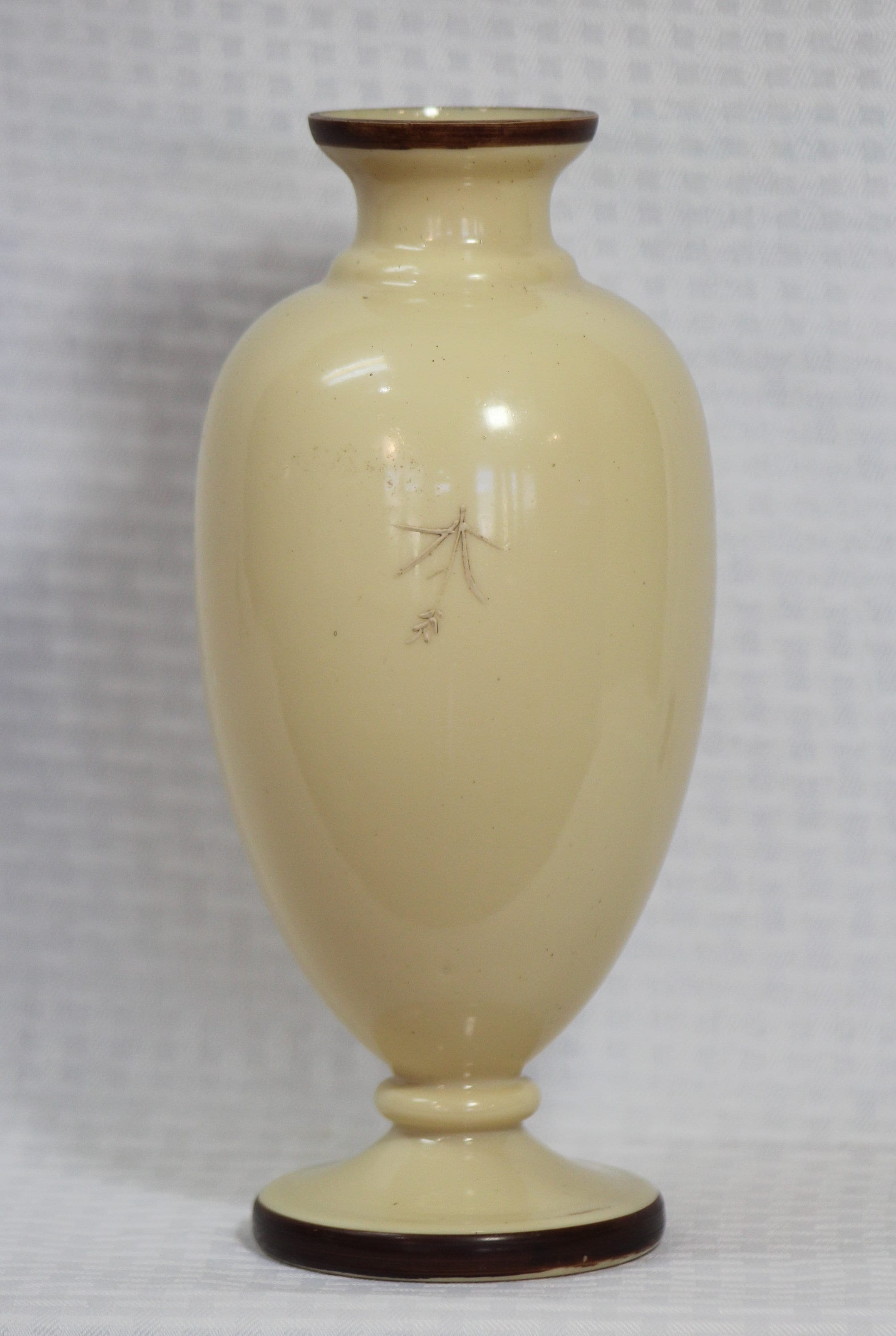 RARE Antique Bristol Glass Vase, Hand Enameled With Blue Bird, Flowers ...