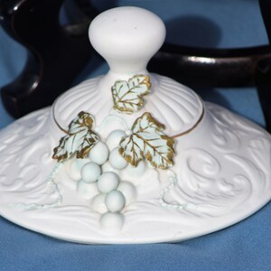 Lefton China Bisque Porcelain Pedestal Dish With Grapes and Leaves in ...