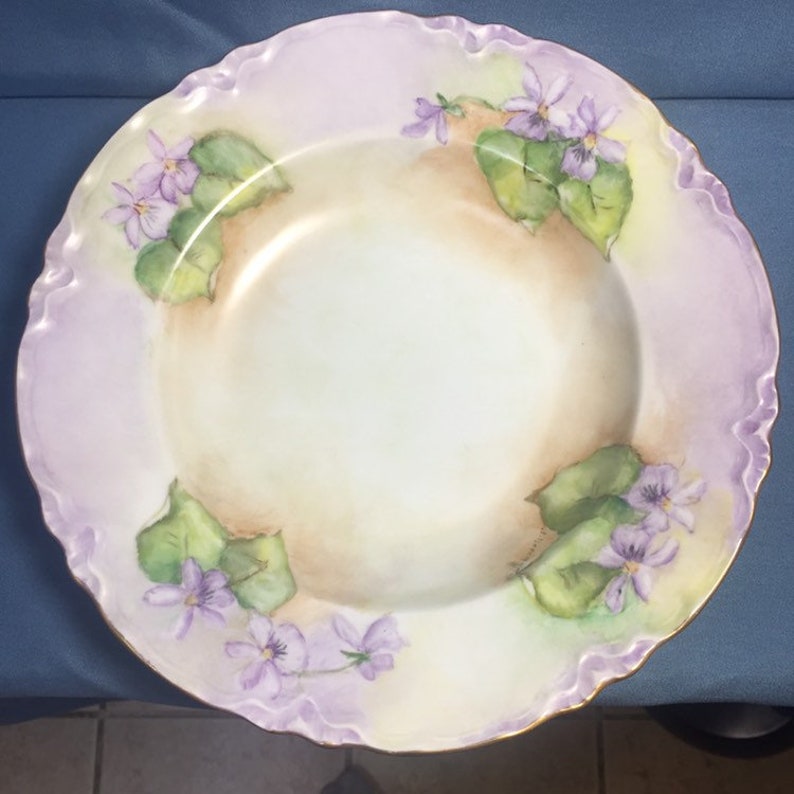 Vintage Hand Painted Porcelain Plates and Soup Bowl Floral - Etsy