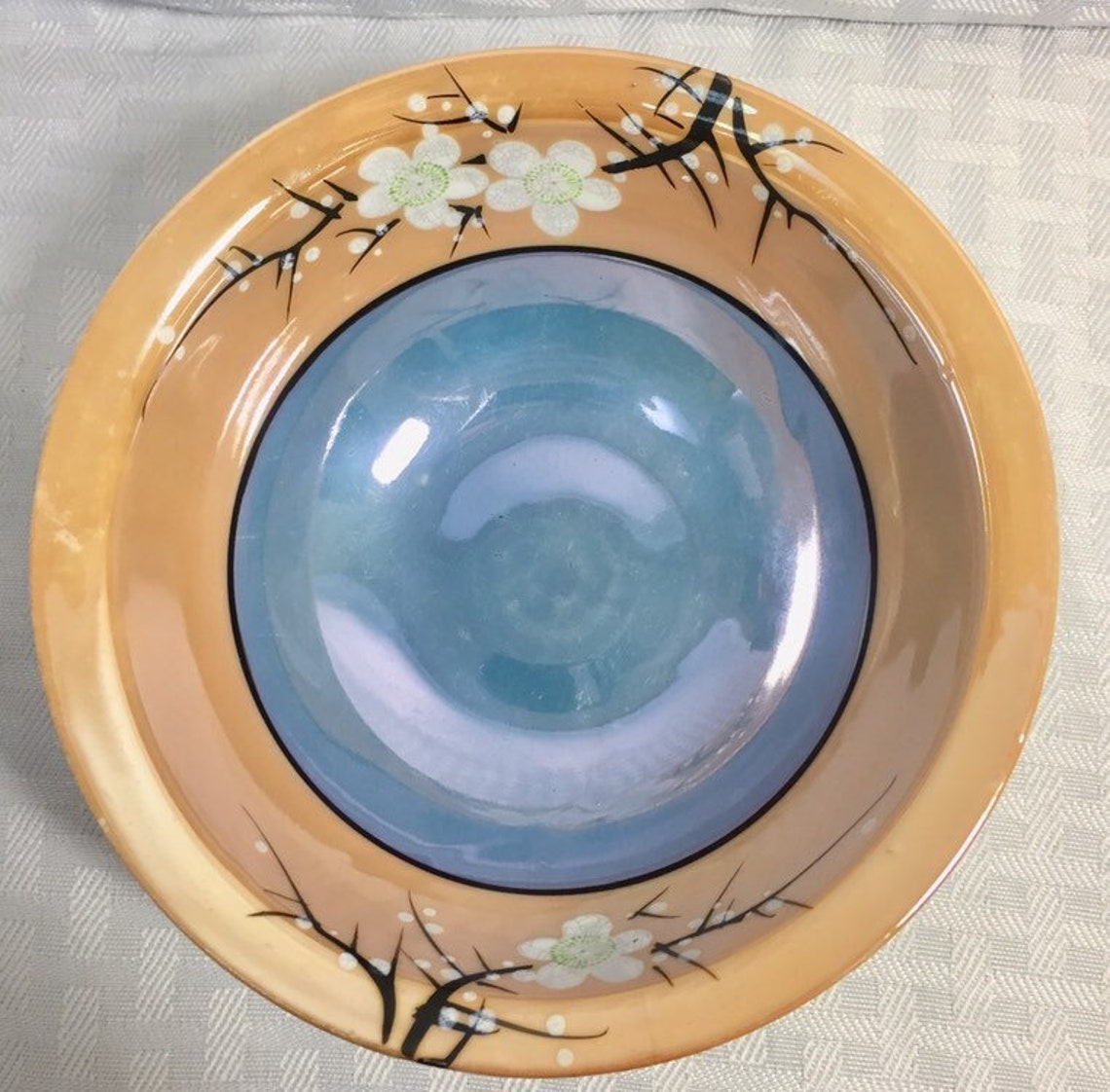 Vintage Japanese Lusterware Bowl and Plate Hand Painted With - Etsy
