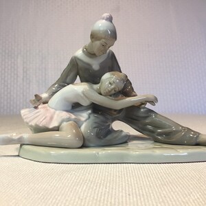 Porcelain Ballet Dancer and Ballerina on the Floor, Ceramic Ballet ...