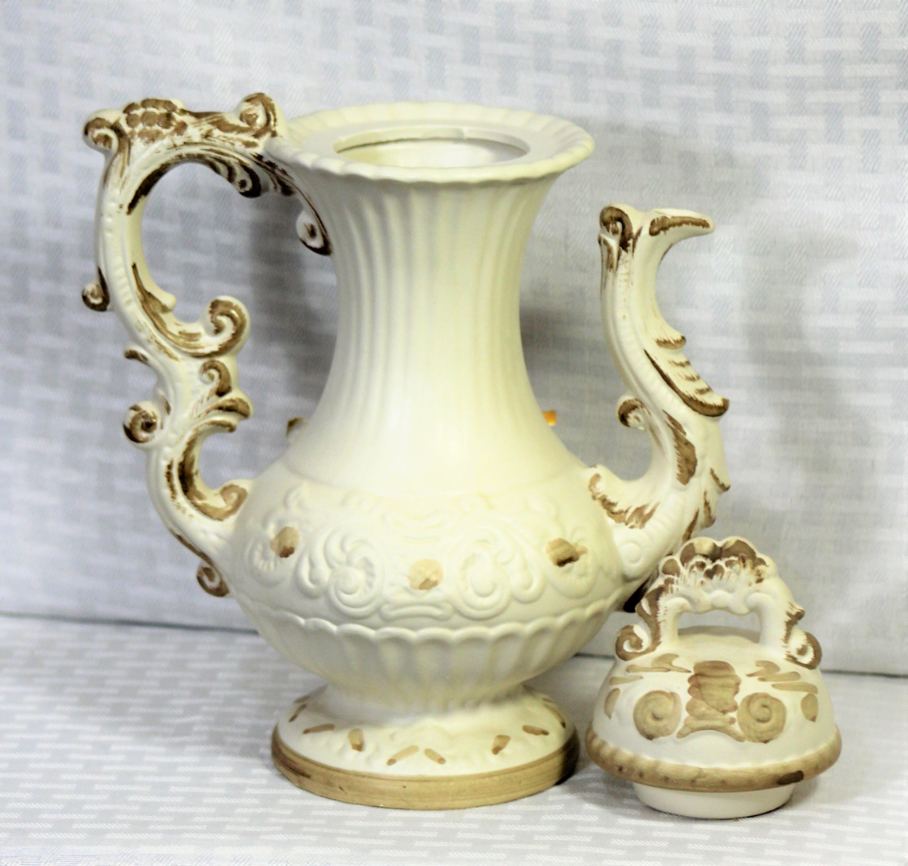 Capodimonte Pitcher With Applied Roses Baroque Vintage - Etsy