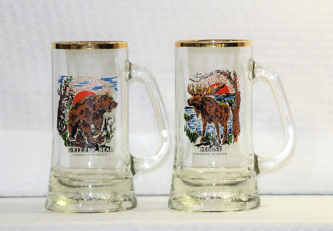 Canadian Wildlife Beer Mugs or Tankards 14oz Grizzly Bear & - Etsy