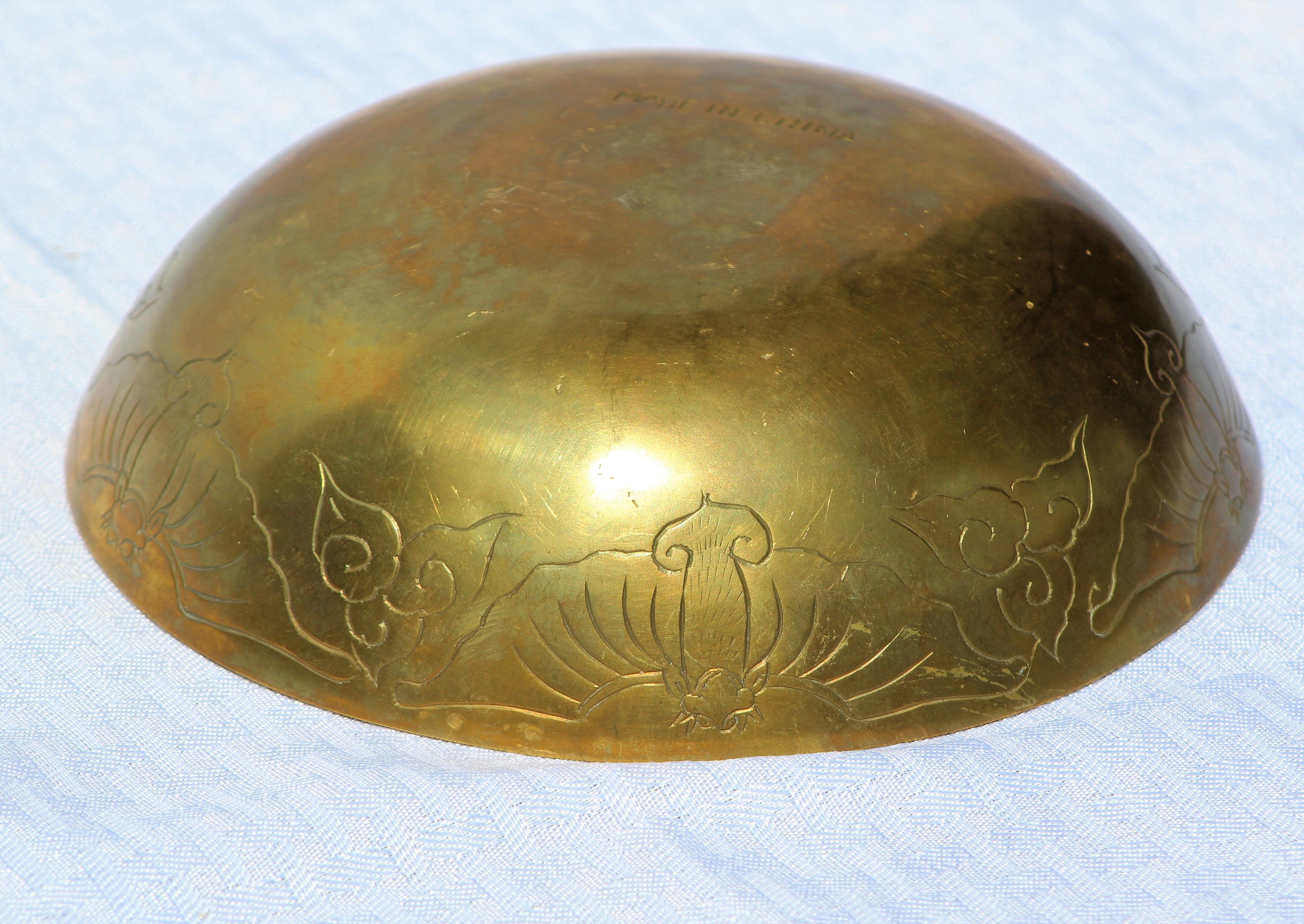 Antique Brass Bowl Made In China at Gene Courtney blog