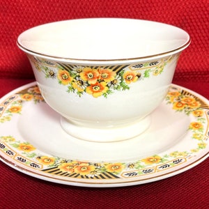 Edwin Knowles Dinnerware, Hostess Shape, Orange & Yellow Poppy Flowers ...