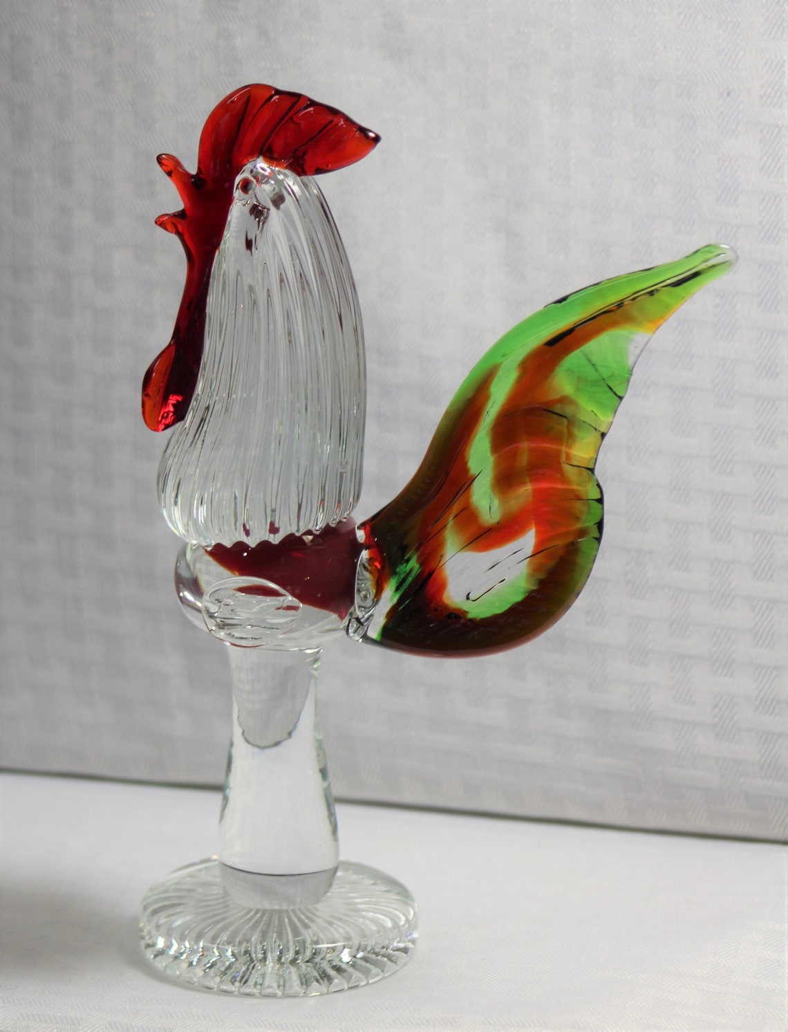 Vintage Handcrafted Glass Roosters, Murano Style, Collectible Glass ...