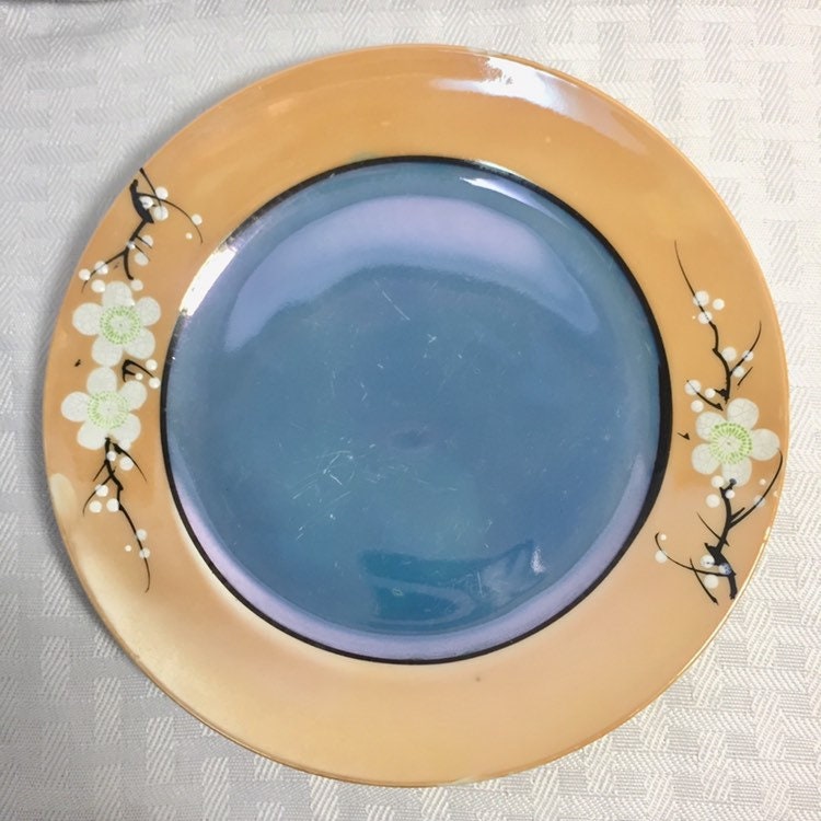 Vintage Japanese Lusterware Bowl and Plate Hand Painted With | Etsy
