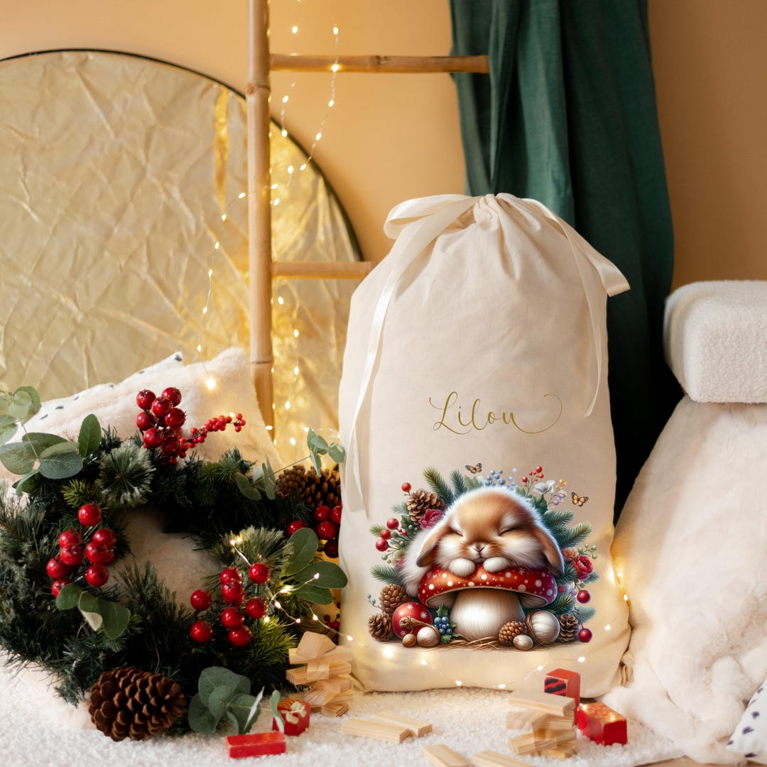 Large Personalized Christmas Sack With First Name / Gift Bag / XXL - Etsy