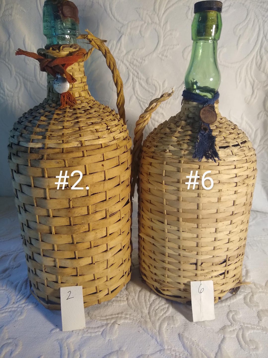 Vintage Wicker Demijohn Rum Bottles - Etsy