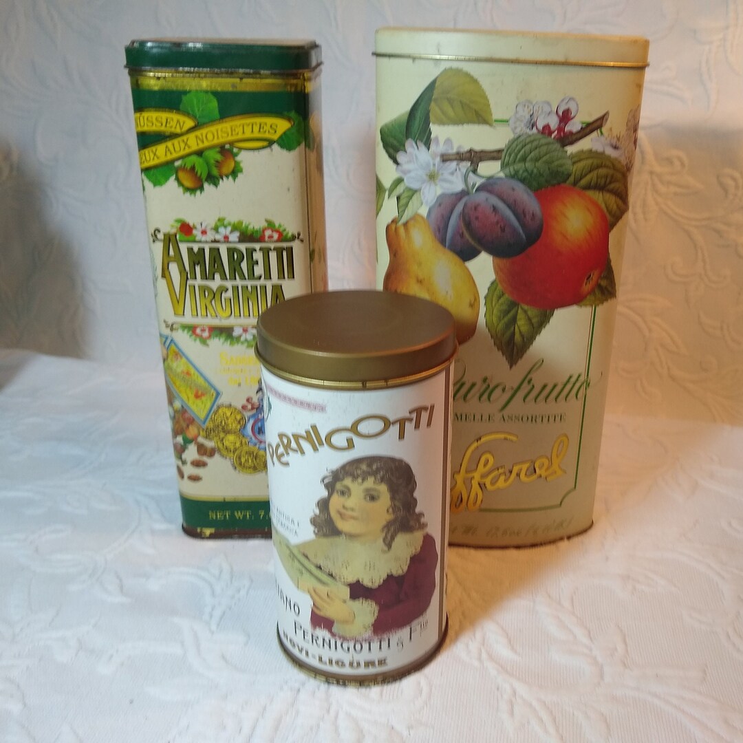 Lot Italian Tins, Tall Storage, Gift Containers, Metal - Etsy
