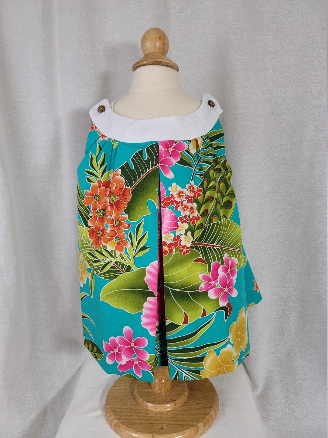 Baby Girl Muumuu-size 1t-hawaiian Aloha Dress-turquoise-floral Print ...