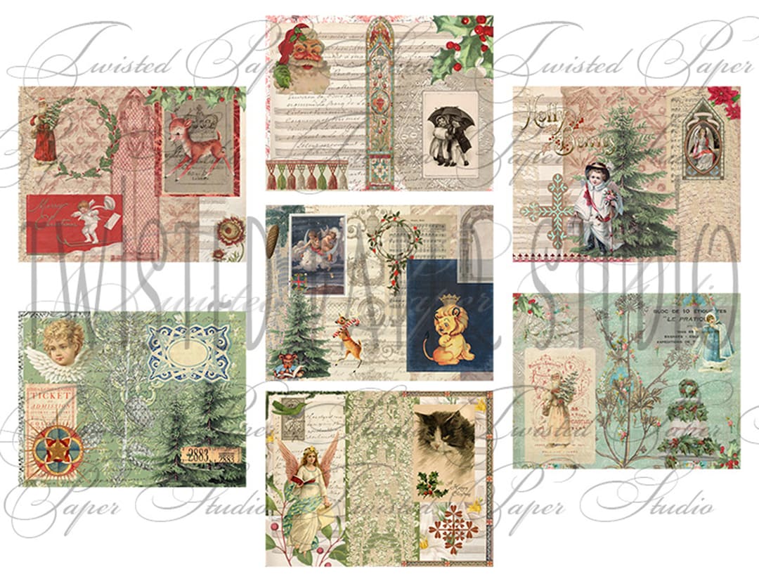 Christmas Collage Digital Journal Kit - Regular and Tall Document Style ...