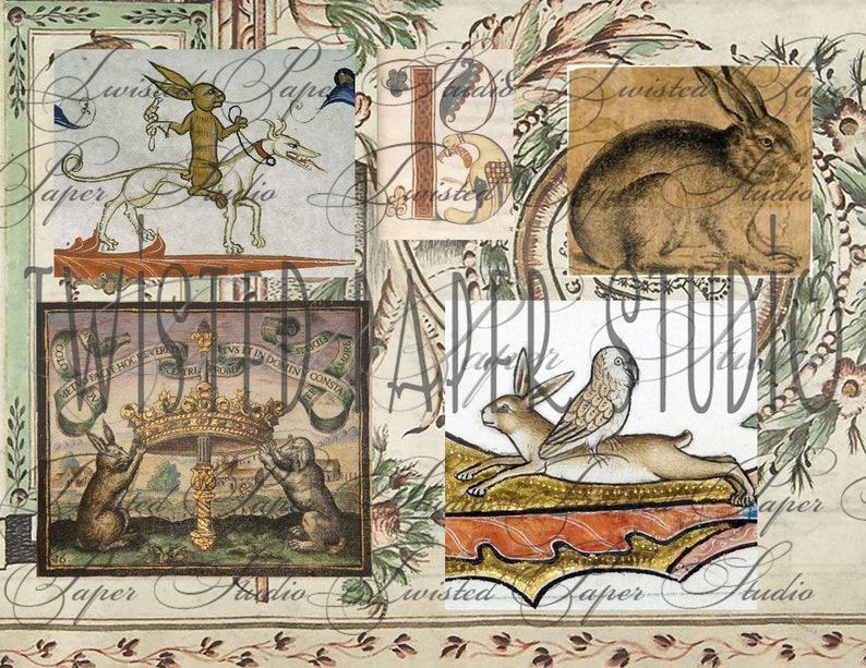 Medieval Renaissance Bunny Ephemera Kit - Etsy