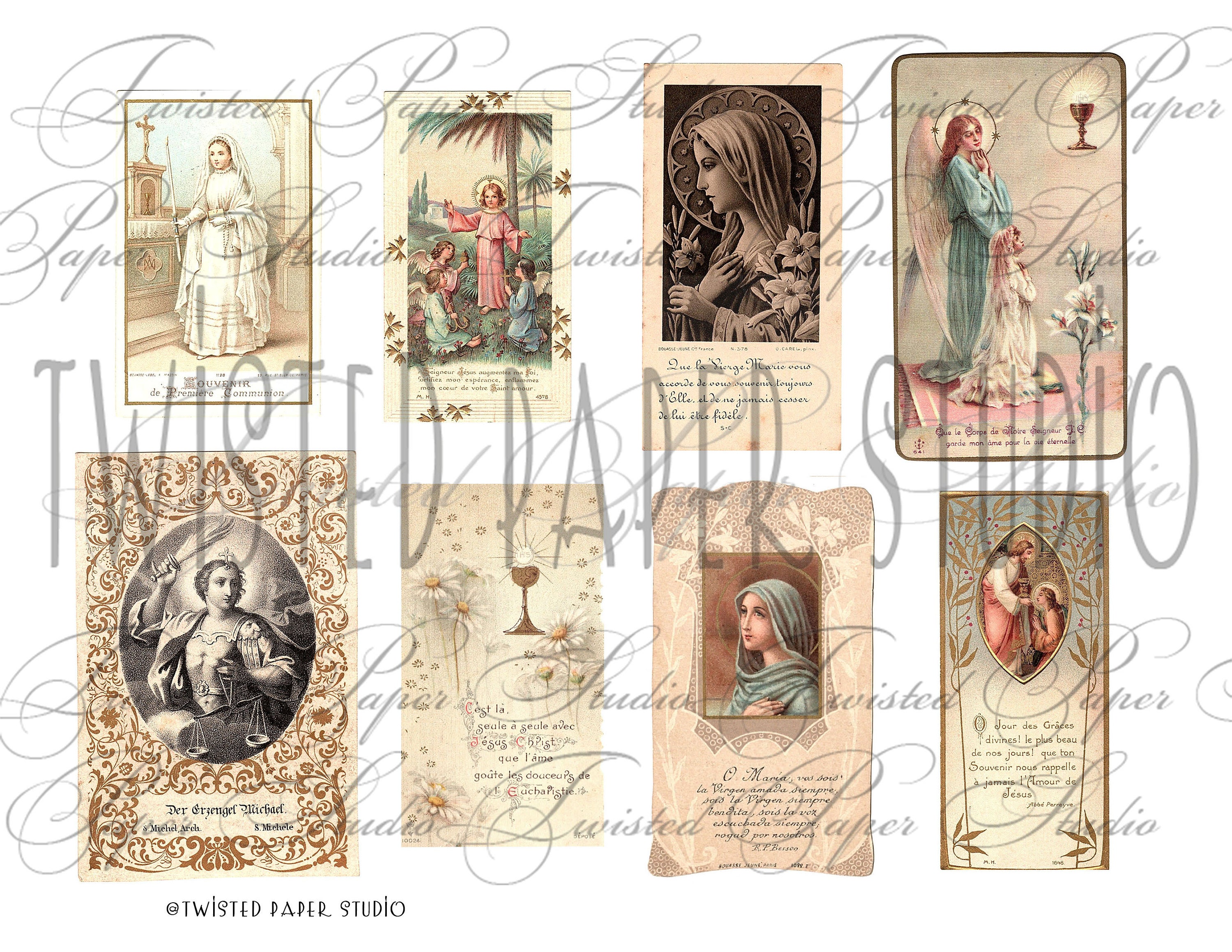 Antique Religious French Prayer Cards - Etsy