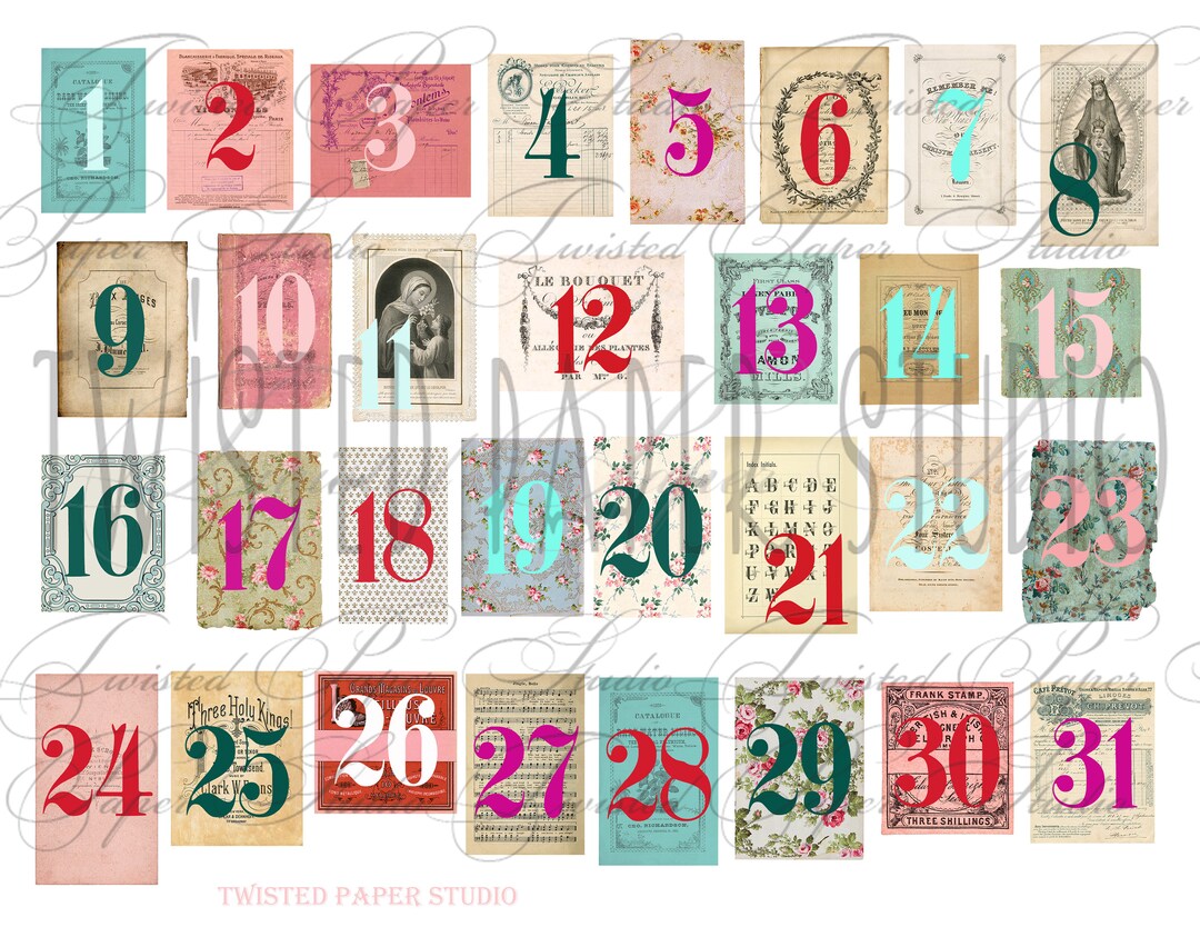 Sweet Candy Christmas December Daily Numbers - Etsy