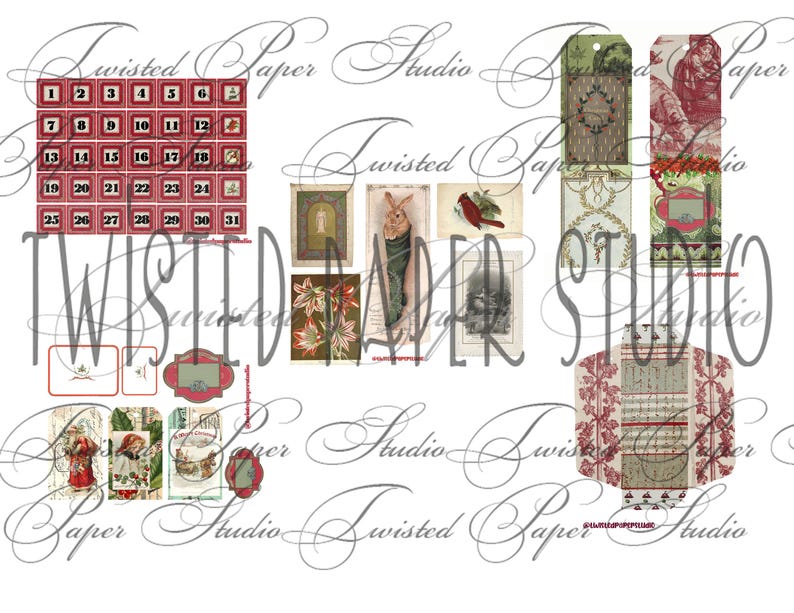 Fancy December Collage Digital Journal Kit - Regular and Tall Document ...