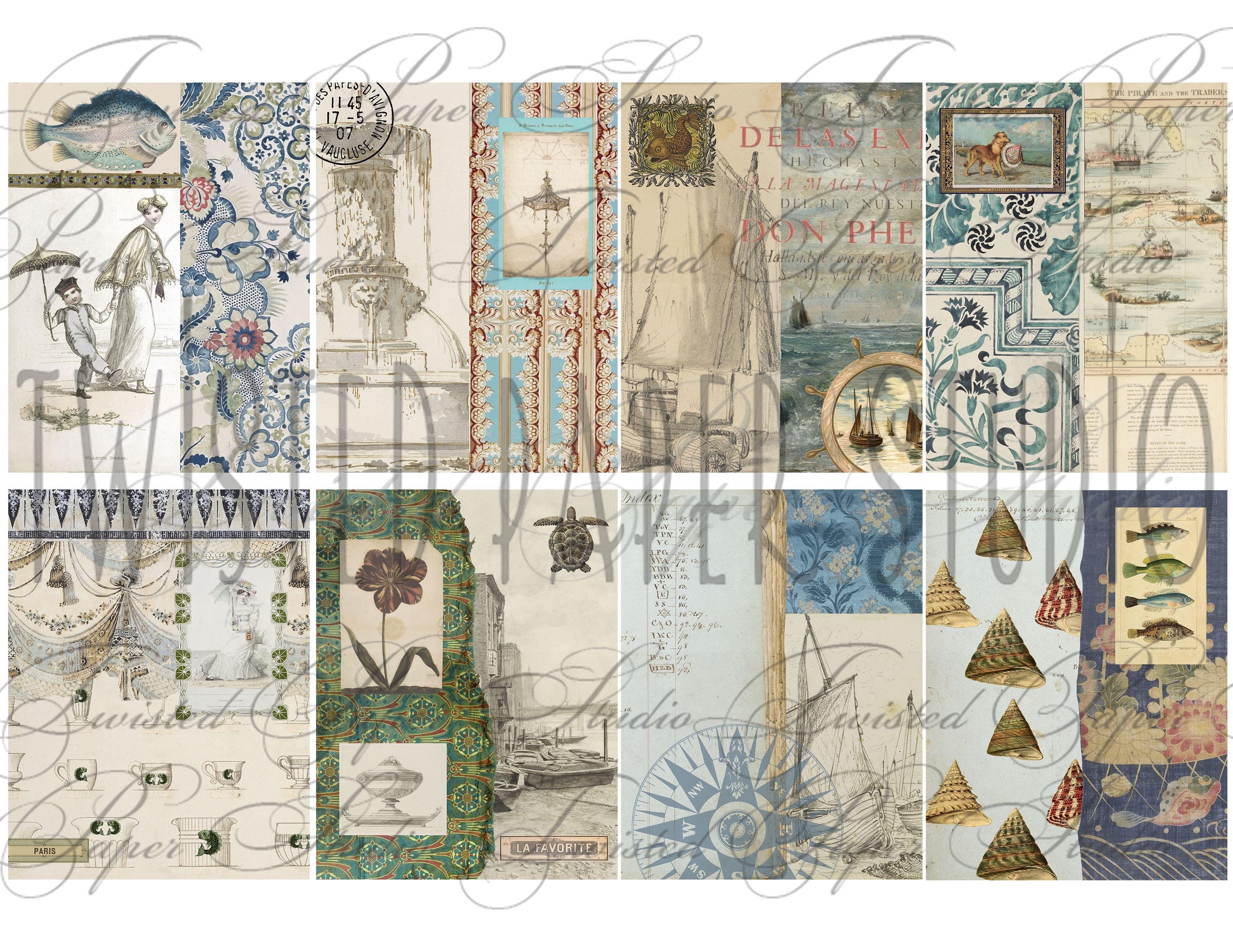 Fancy Seashore Digital Collage Journal Kit Ocean Fish Sea 2 Document ...