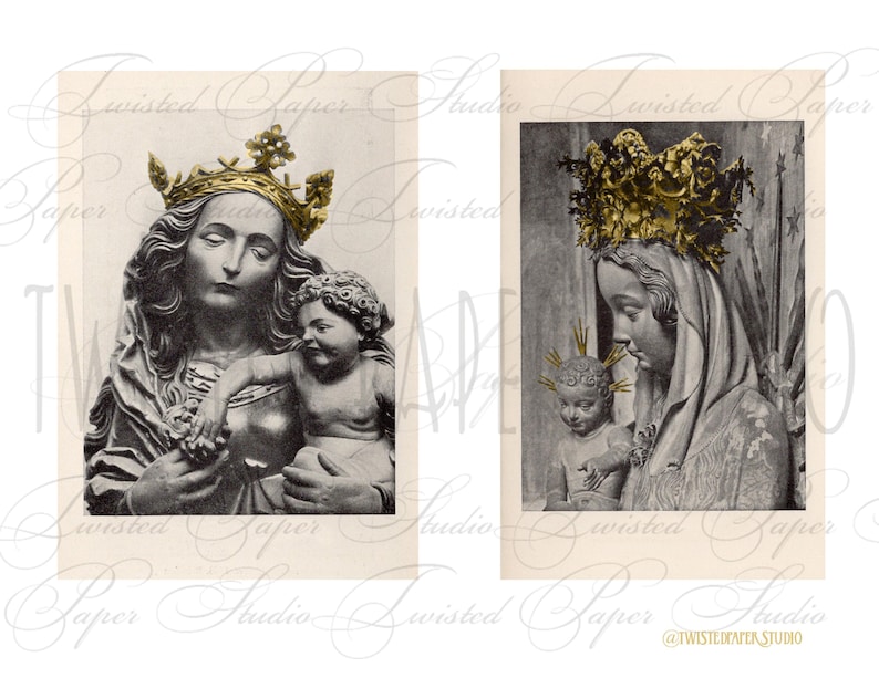 Madonna and Child Religious Theme Ephemera Digital Kit - Etsy
