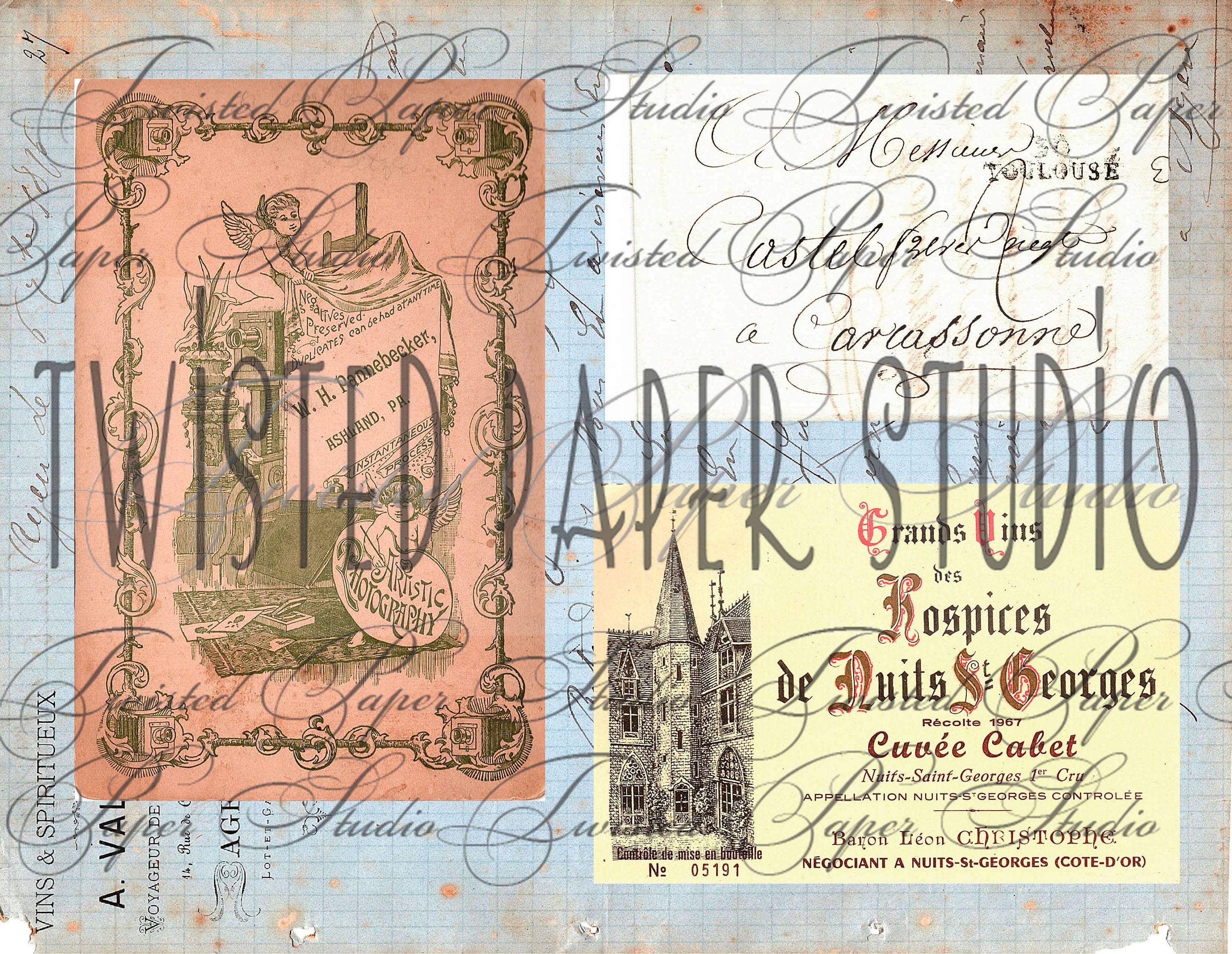 Vintage French Feel Parisian Pink and French Blue Ephemera - Etsy