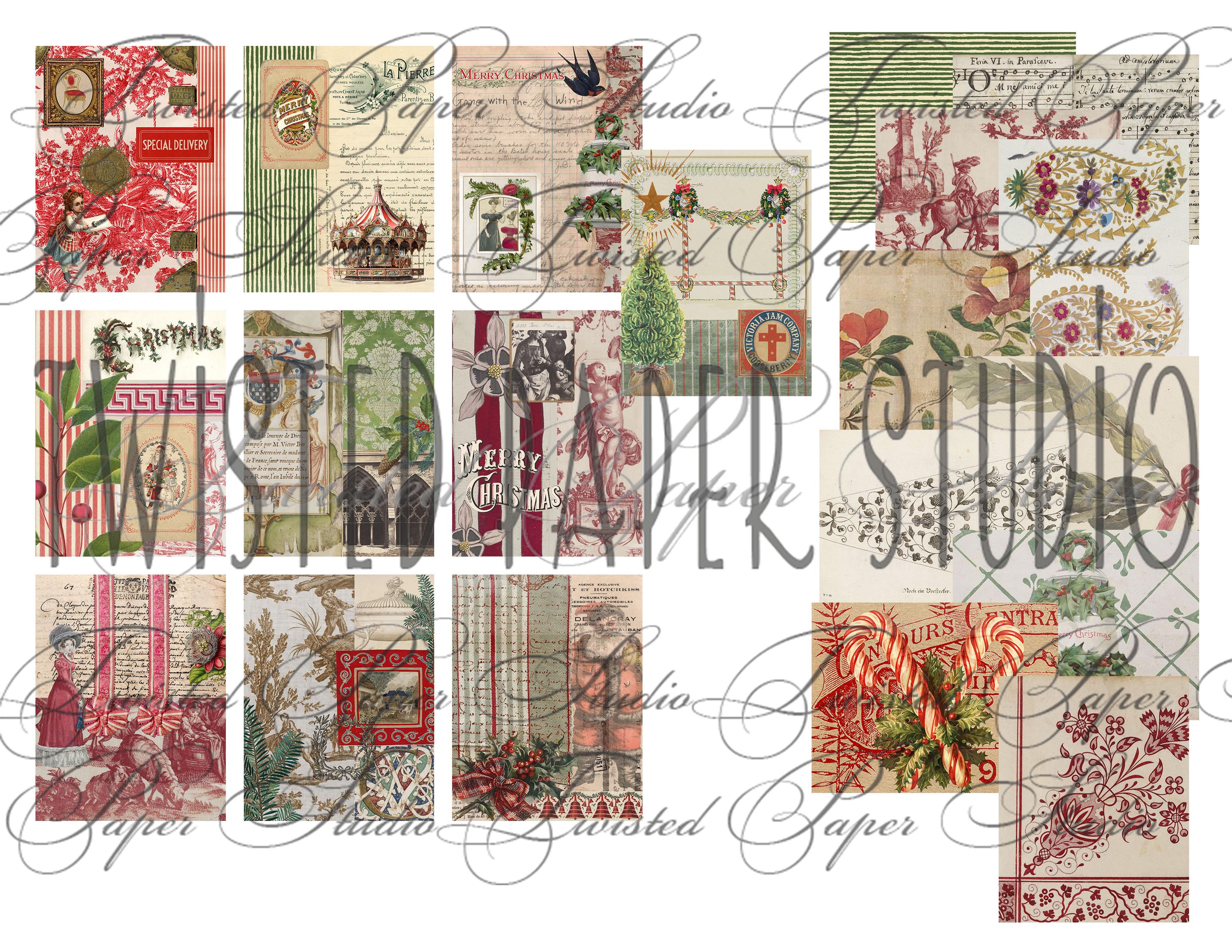 Fancy December Collage Digital Journal Kit - Regular and Tall Document ...