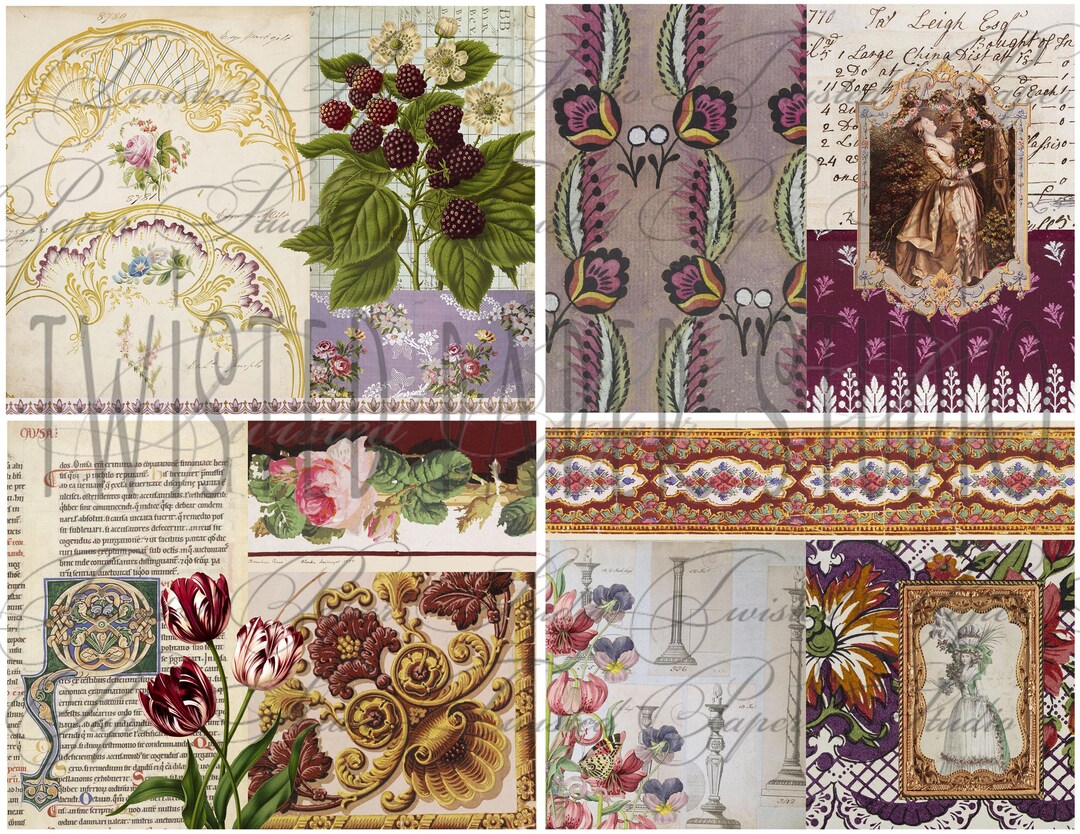 Fancy Violet Fields Journal and Tall Collage Kit - Etsy