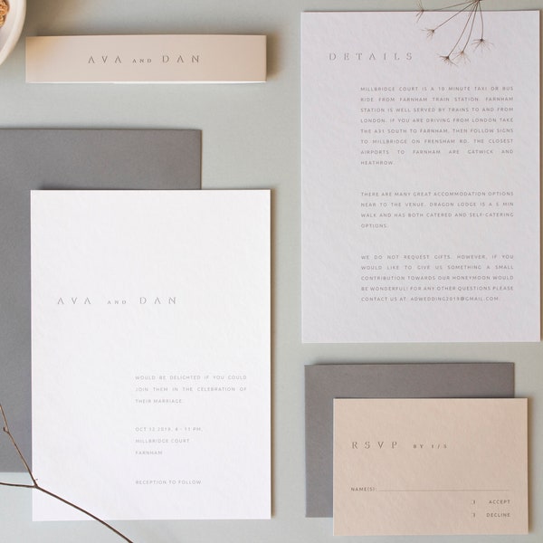 Minimal Wedding Invitation - Etsy