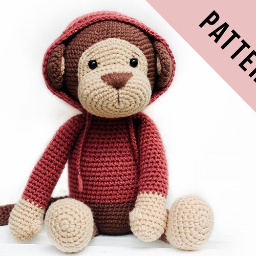 Mike the Monkey Amigurumi Crochet Pdf Pattern EN DK & NL - Etsy