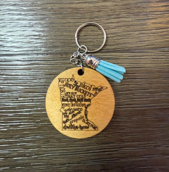 Minnesota Slang Words Keychain Keyring Wooden Laser | Etsy