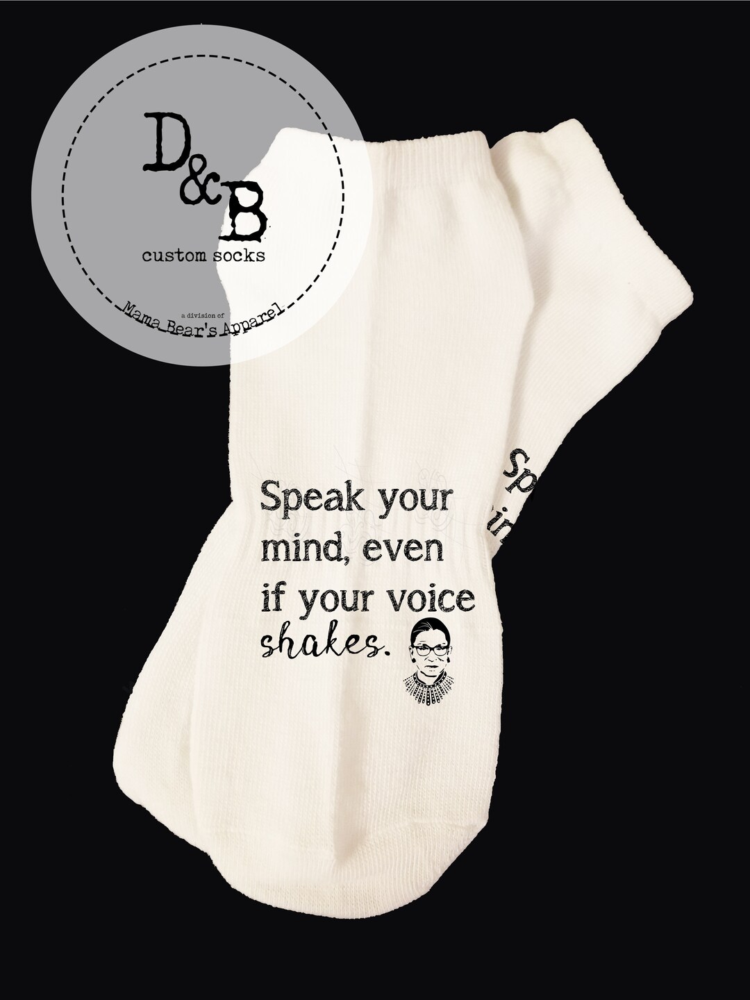 RBG Speak Your Mind Even If Your Voice Shakes Socks - Etsy