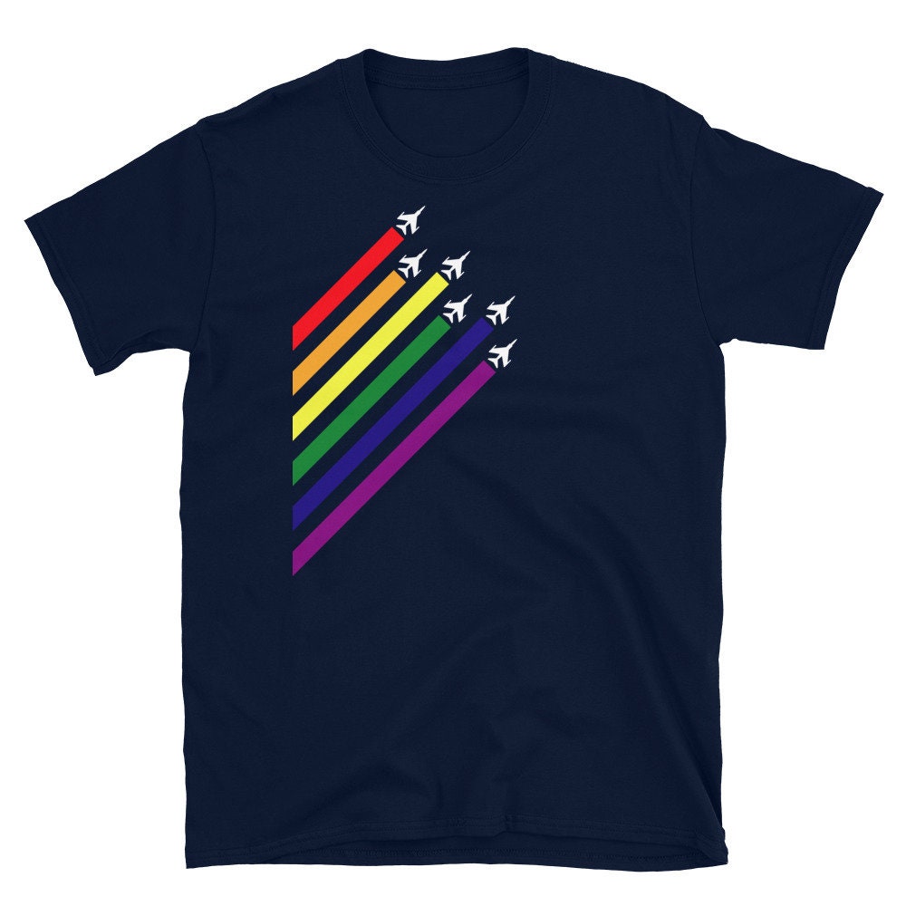 Jet Fighter Plane LGBTQ Rainbow Gay Pride Short-sleeve Unisex T-shirt ...