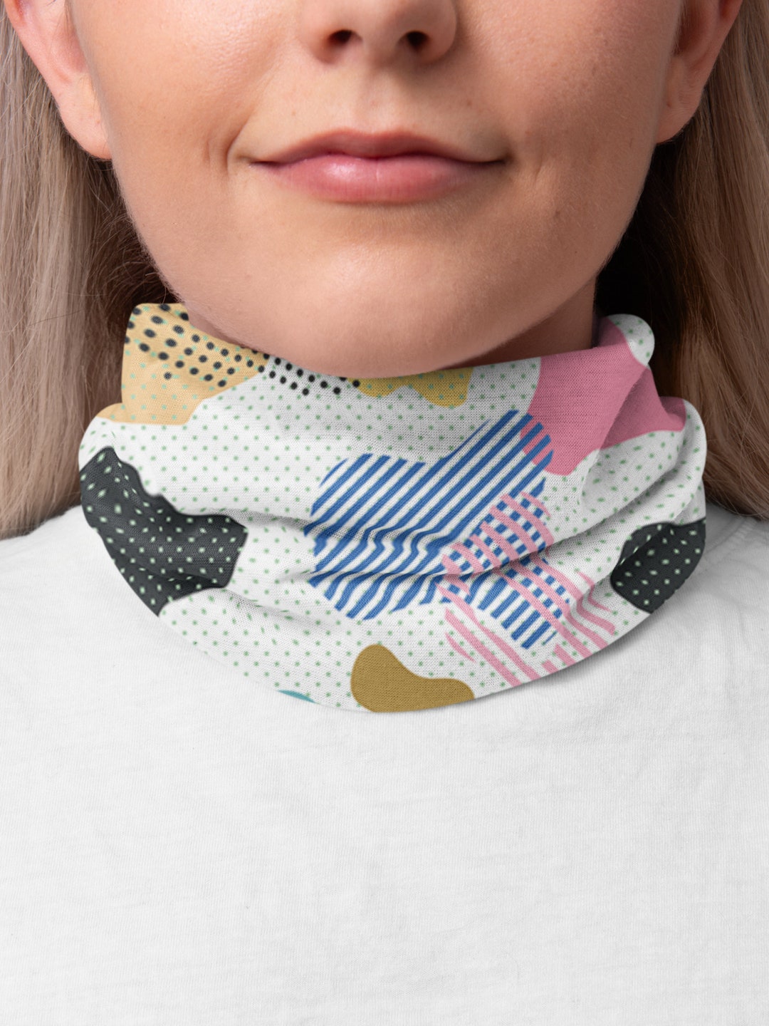 Retro Pop Art Memphis Pattern Version 01 Neck Gaiter - Etsy
