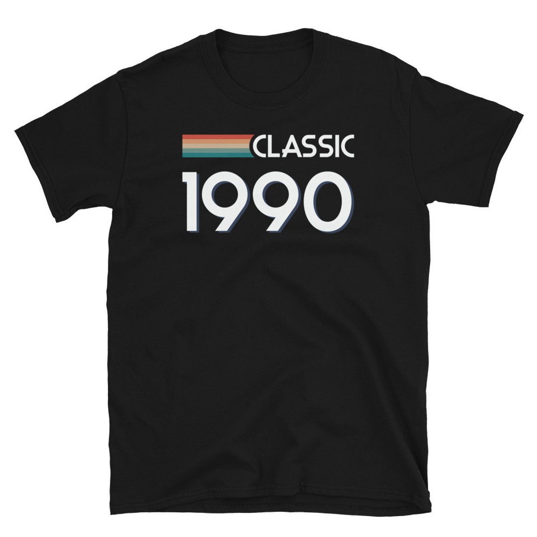 Classic Retro Inspired Graphic Birthday 1990 Vintage Short-sleeve ...