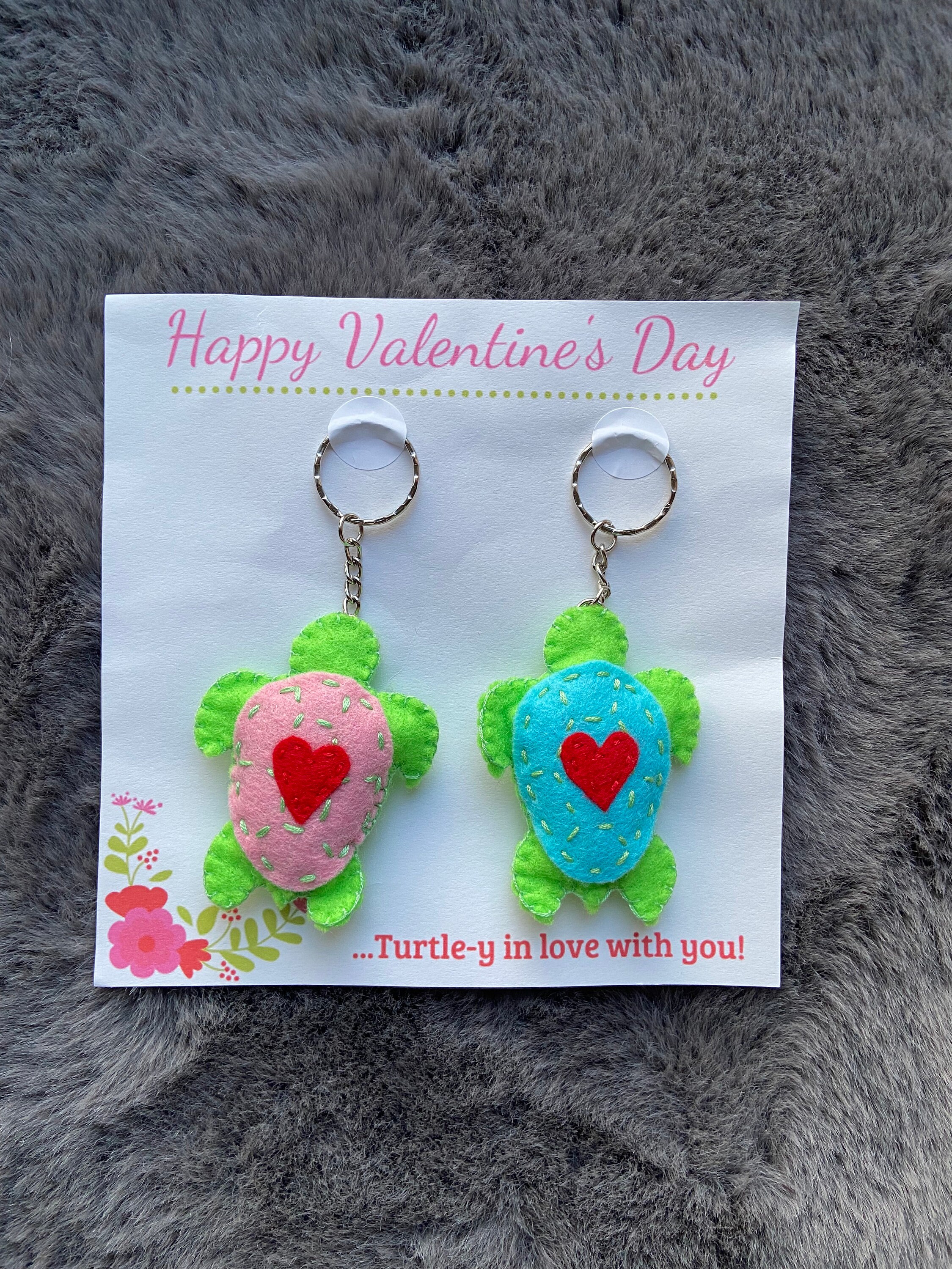 Valentine's Day Keyrings, 2 Piece Felt Keyring Set, Pair of Valentine’s ...