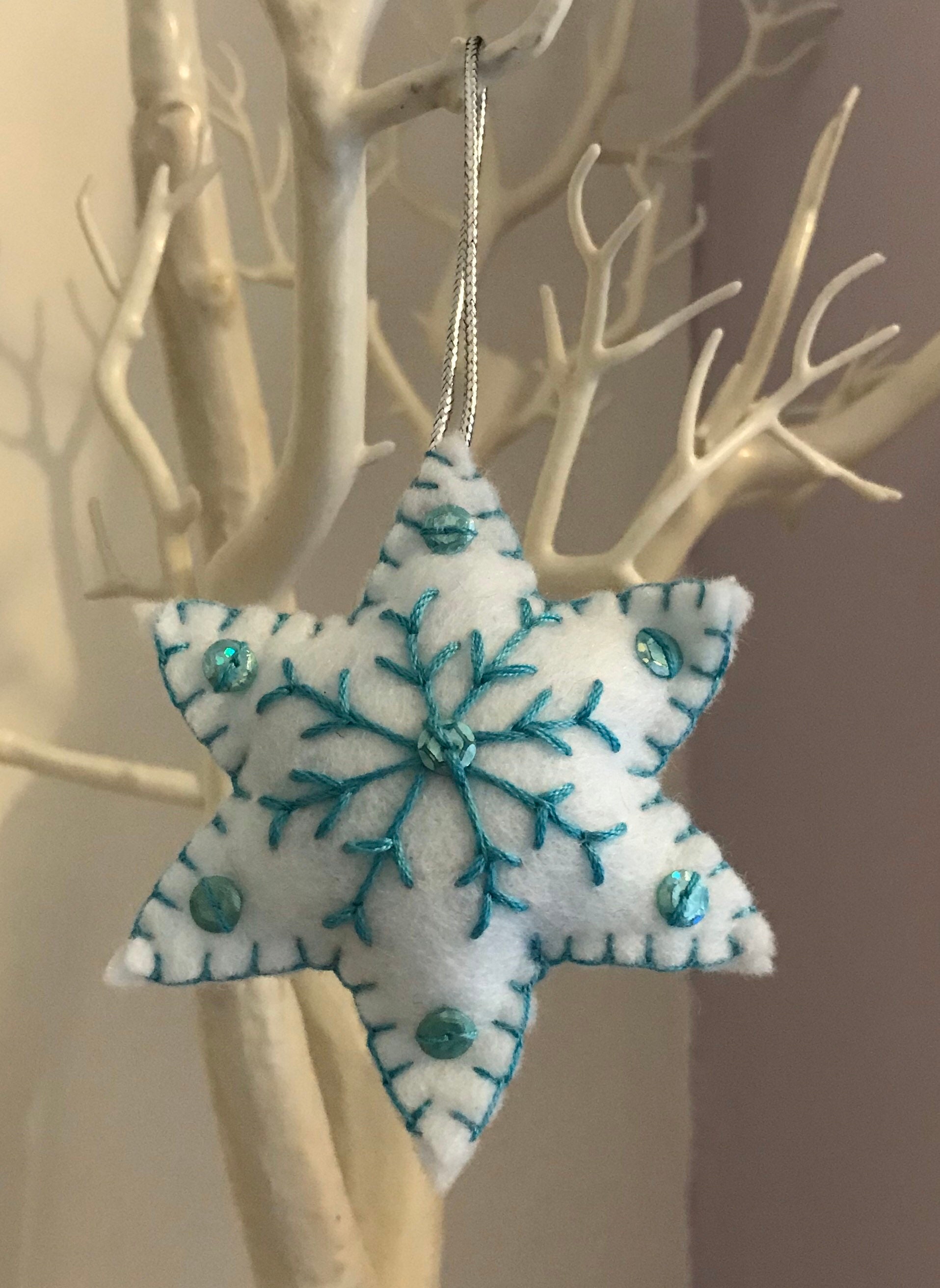 Set of 3 Felt Christmas Decorations - Etsy