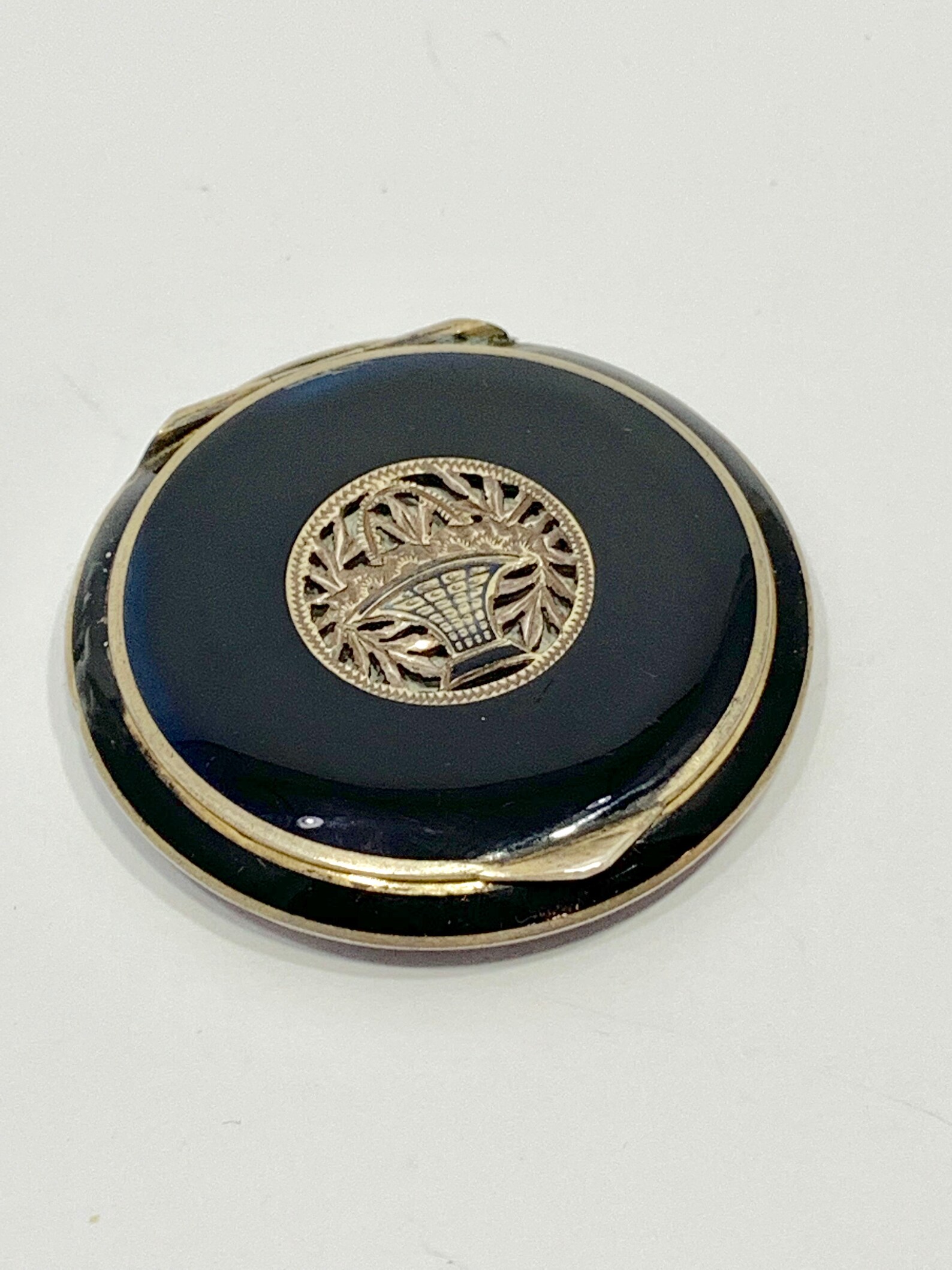 Antique Powder Compact Box. Black Enamel Powder Box. Victorian - Etsy
