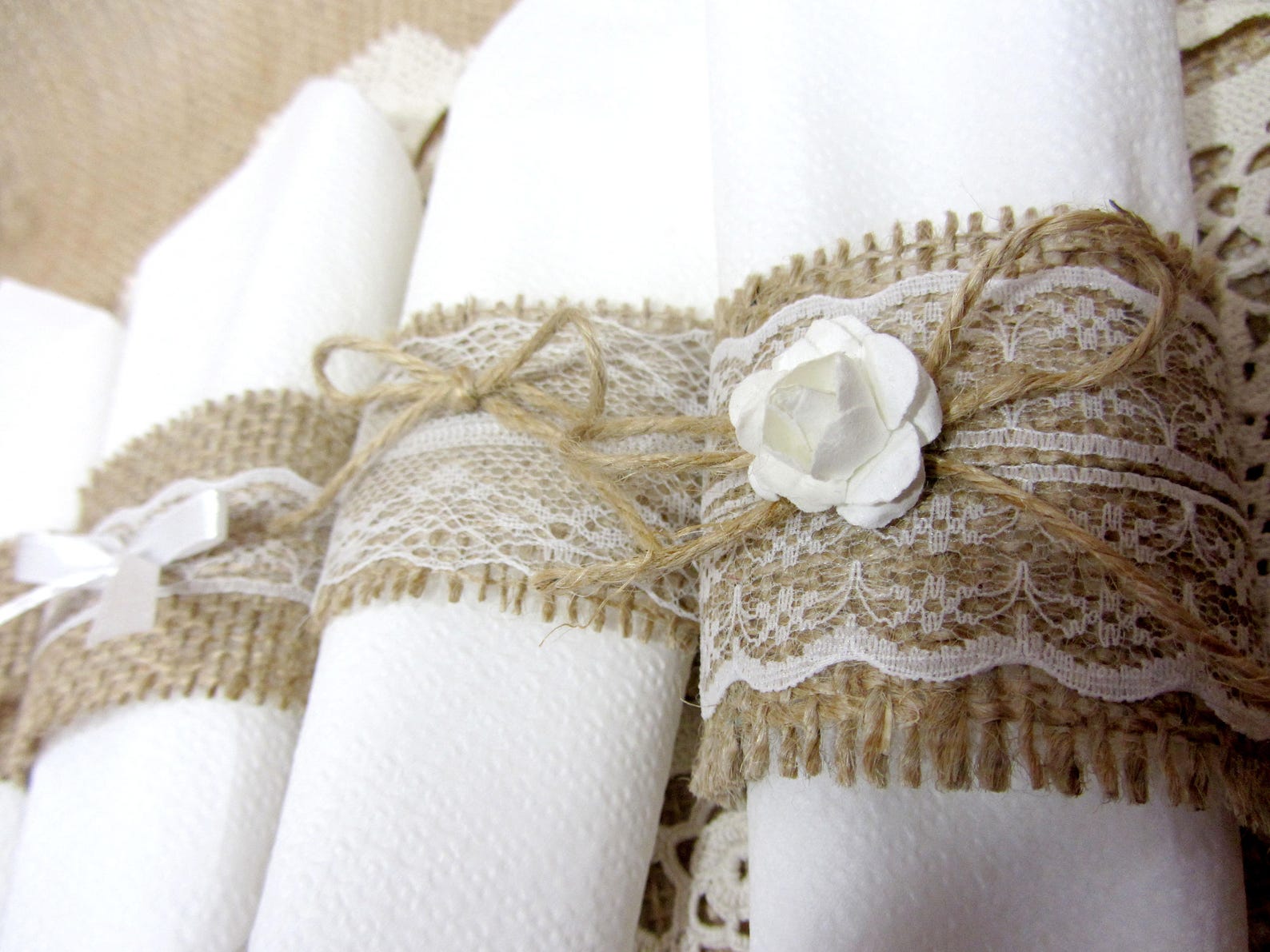 12 Burlap Napkin Rings. Rustic Wedding Decor Rustic Wedding - Etsy