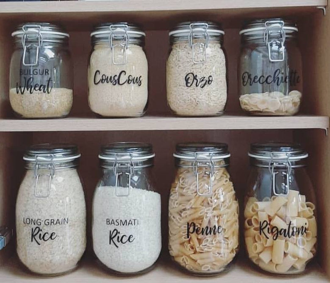 Pantry Kitchen Jar Labels Decals Storage Organise Vinyl Rae - Etsy