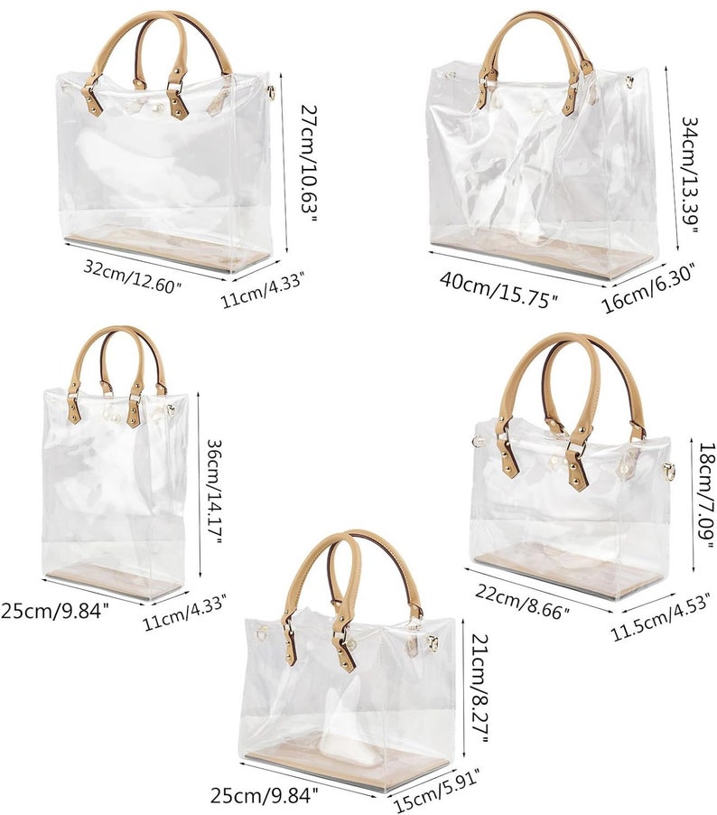 Paper Bag DIY Kit TPU Plastic Cover W Handle Strap Crossbody Tote Clear ...