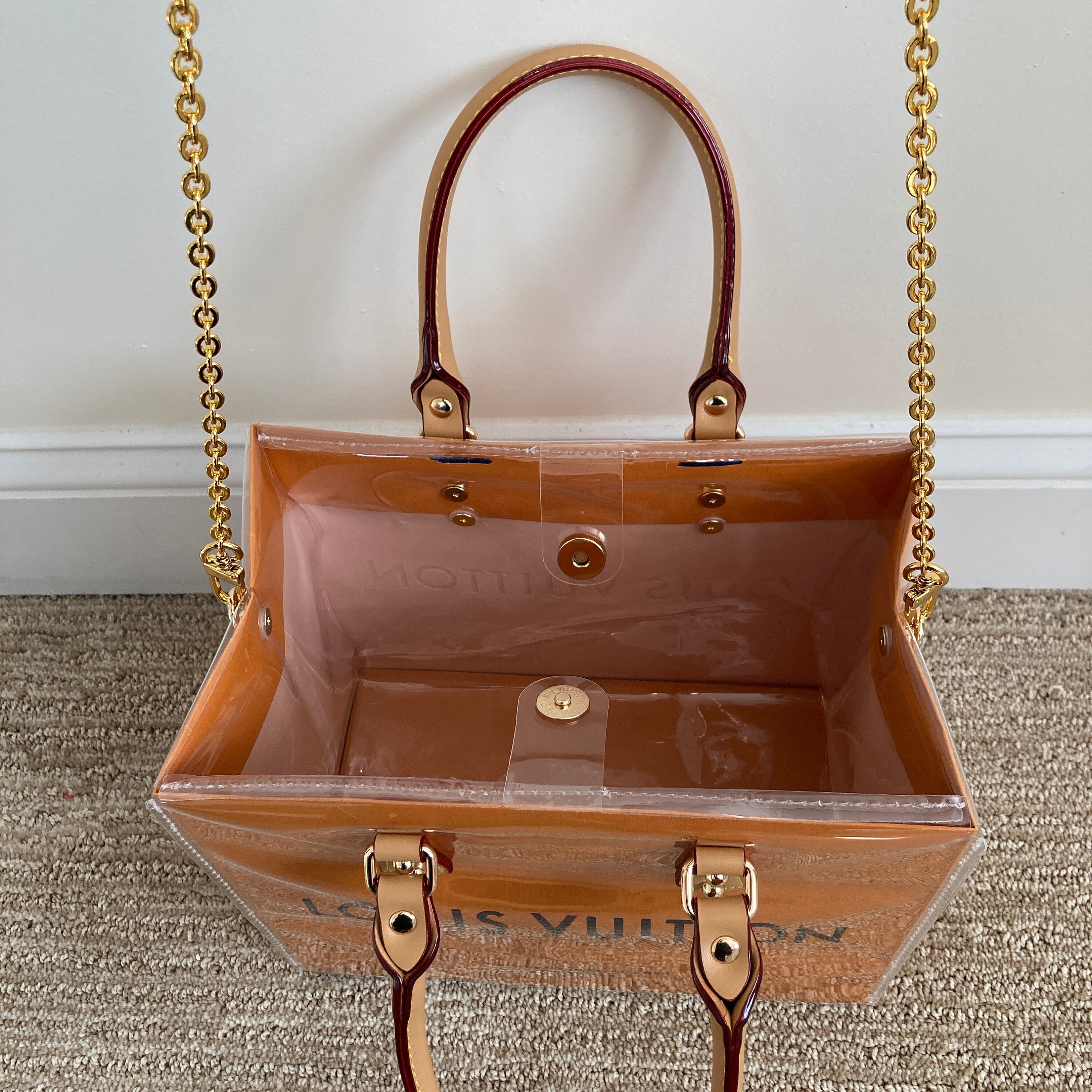 Paper Bag DIY Kit TPU Plastic Cover W Handle Strap Crossbody Tote Clear ...