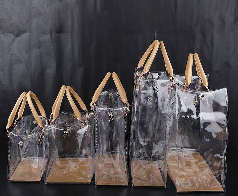 Paper Bag DIY Kit TPU Plastic Cover W Handle Strap Crossbody Tote Clear ...