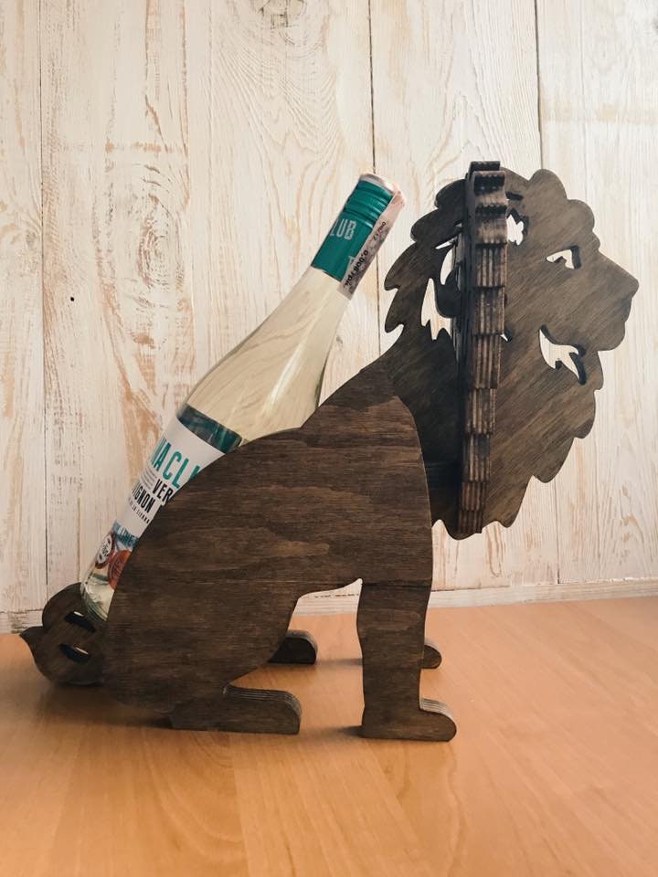 Wood Wine Rack Wood Animals Wood Lion Wood Wine Holder - Etsy