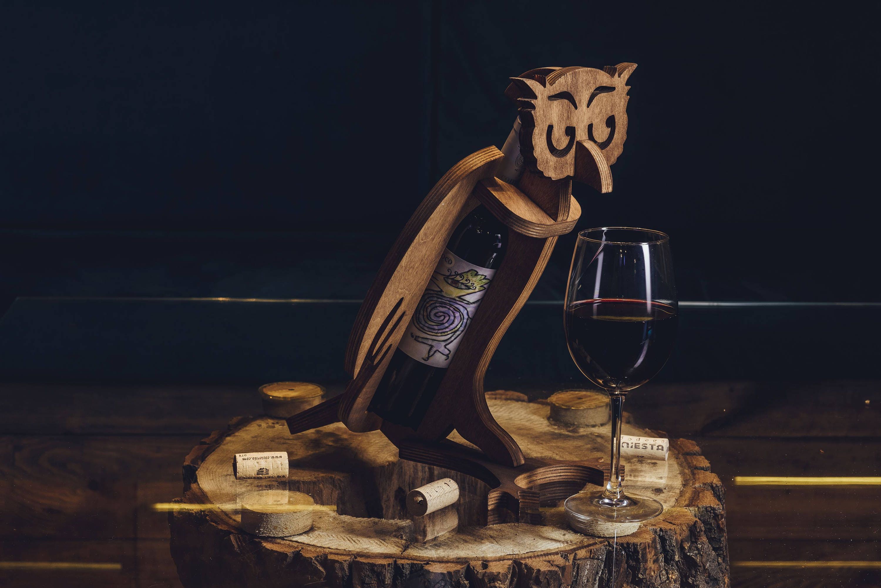 Wood Wine Rack Wood Animals Wood Owl Wood Wine Holder Wine - Etsy