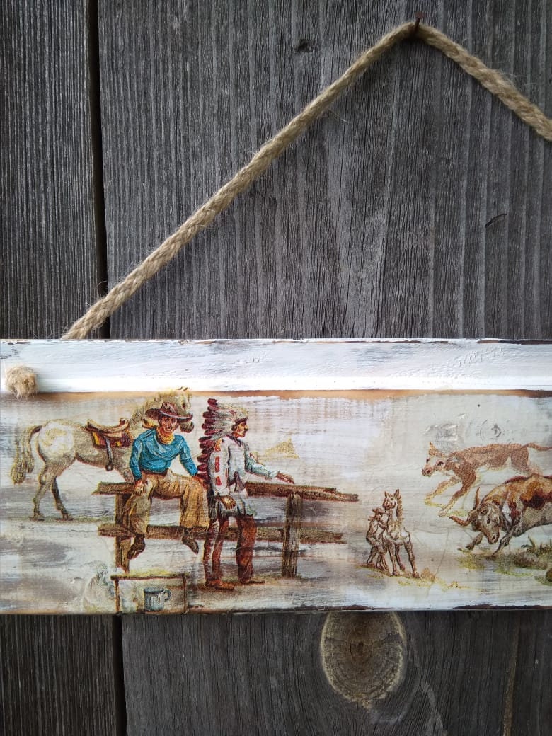 Cowboy and Horse Wood Sign Western Room Decor 5 Year - Etsy