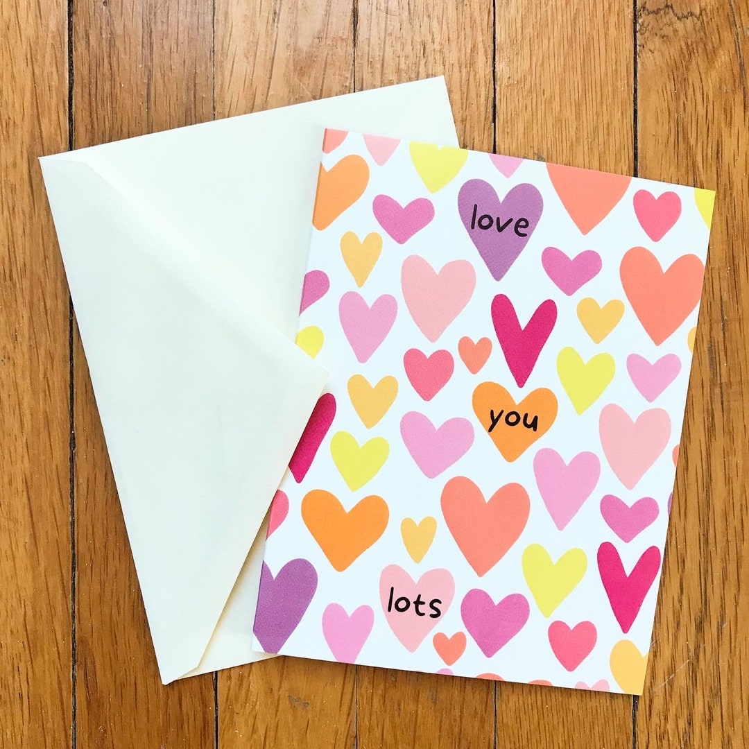 Love You Lots Hearts Card Valentine's Day Romantic Greeting Card Love ...
